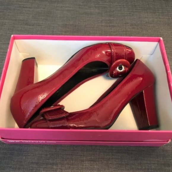 Madeline | Shoes | Madeline Red Stackedheel Buckle Shoe | Poshmark